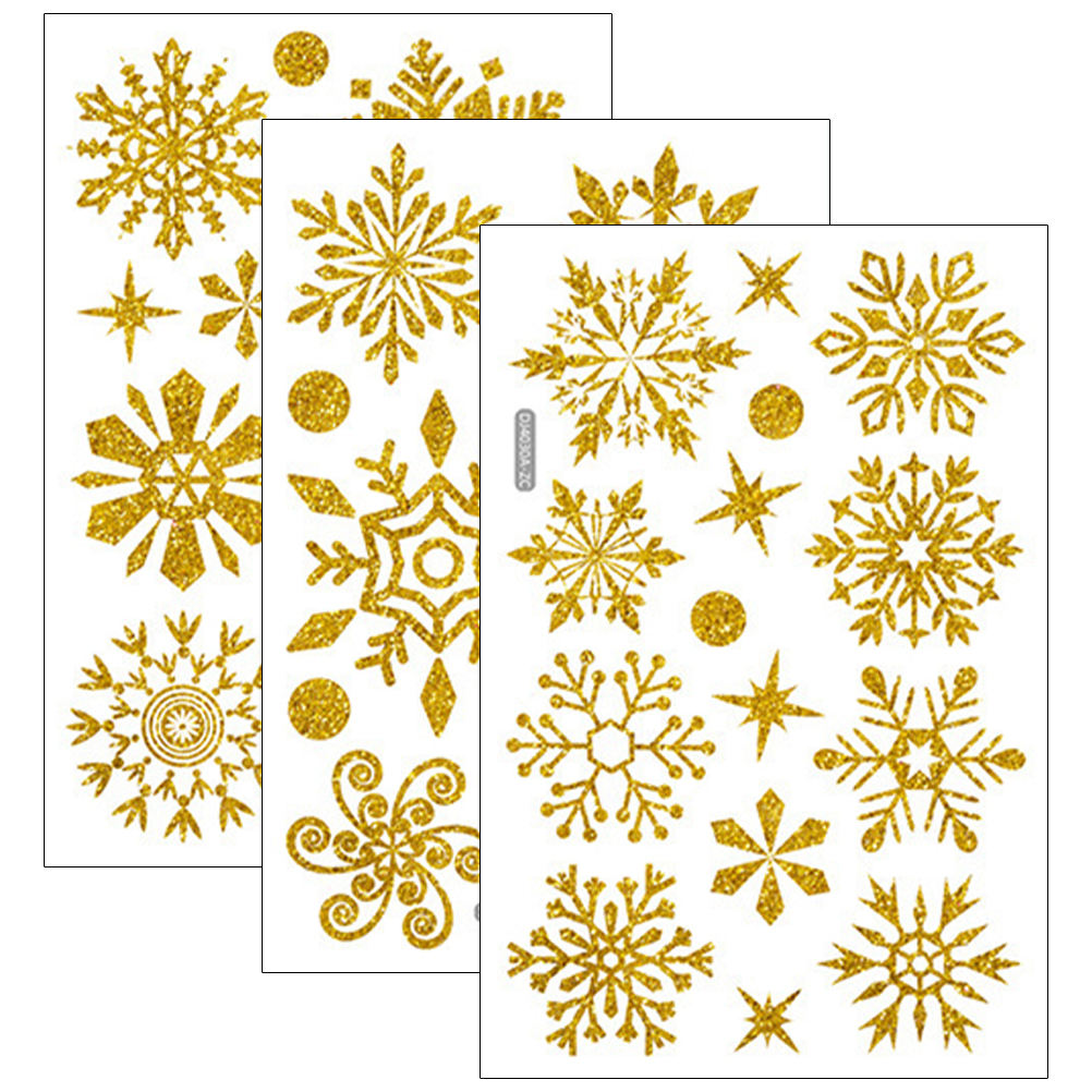 FONDOTIN Gold Glitter PVC Static Cling Sticker For Home Removable Non ...