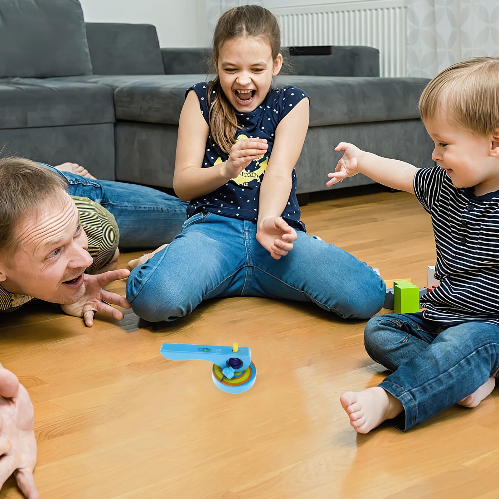 FONDOTIN Gyroscope Toy Assorted Color Wooden Spinning Top With Rope ...