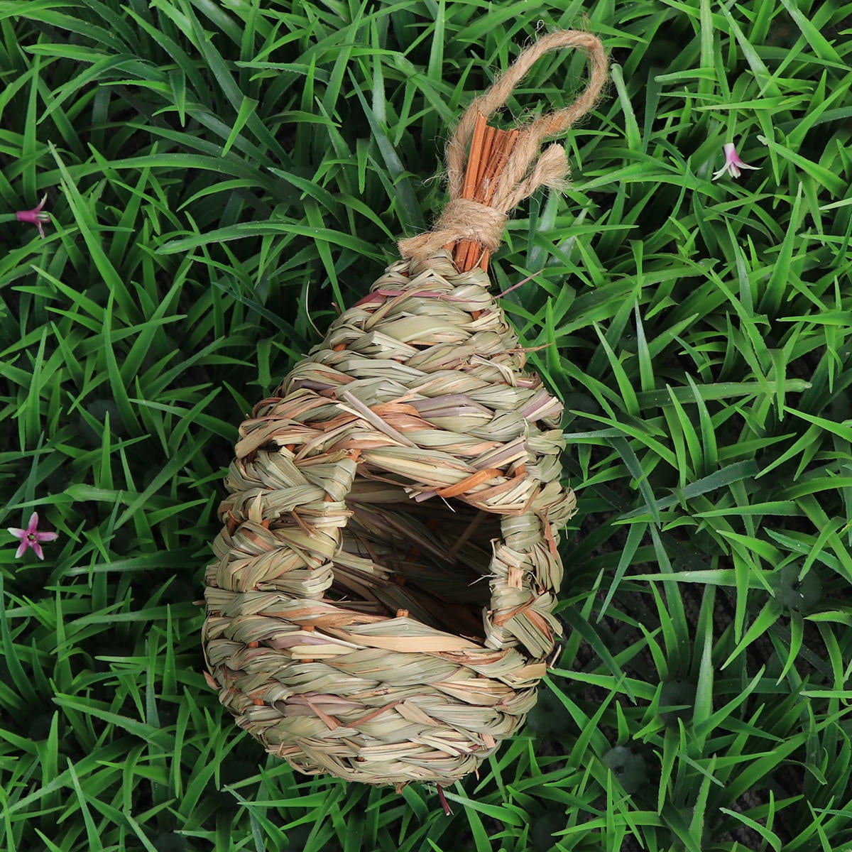 FONDOTIN Handwoven Hummingbird House Bird Nests Natural Woven Grass ...
