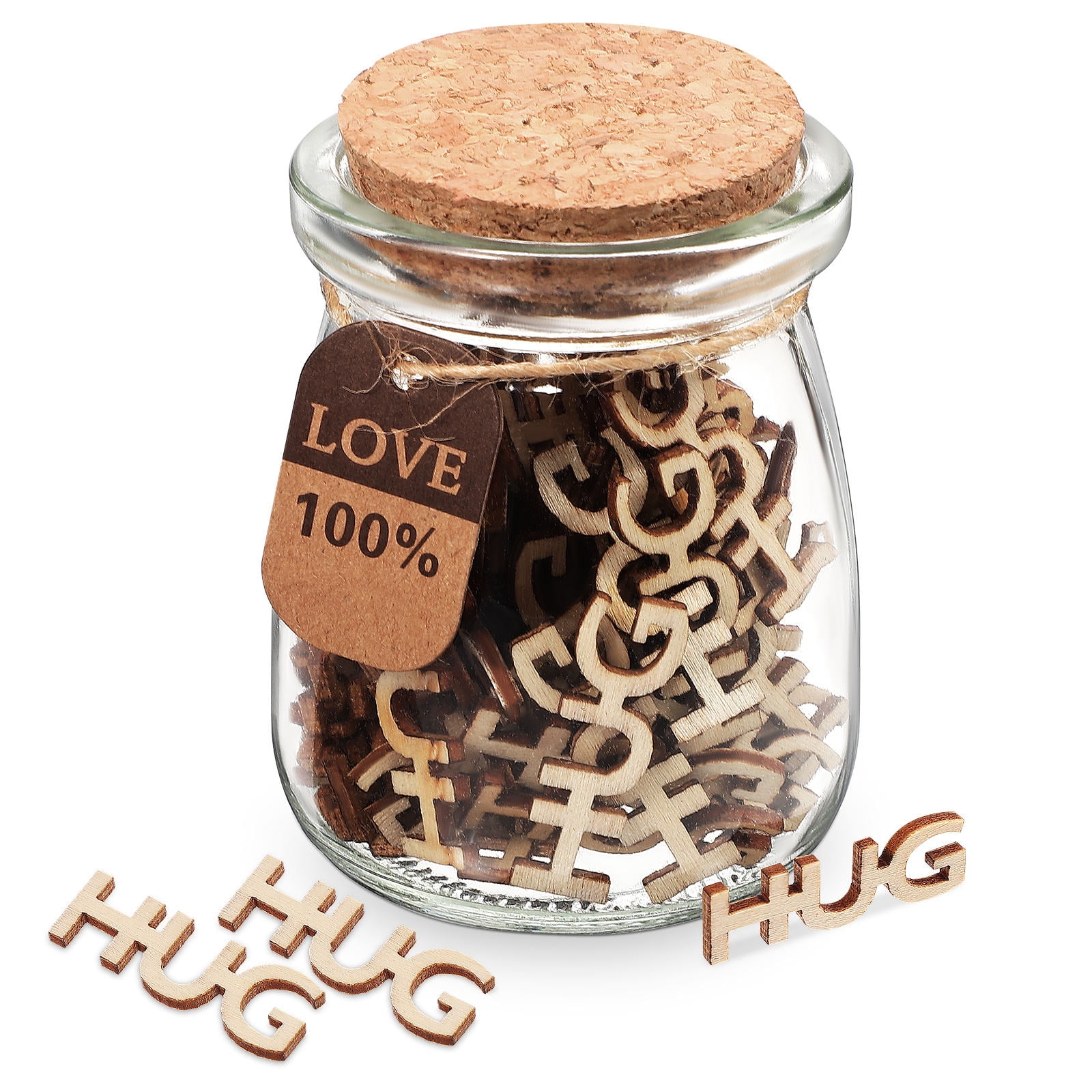 FONDOTIN Valentines Day Chocolate Box Hugs in a Jar Tabletop Decoration ...