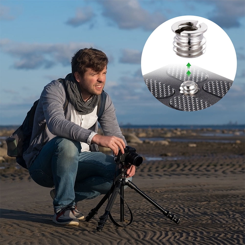 FONDOTIN Microphone Stand Screw Mic Stand Adapter Silver Iron Plated ...