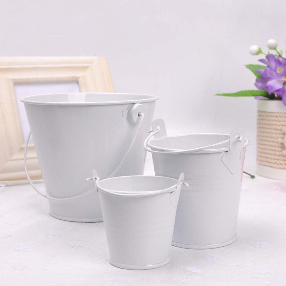 FONDOTIN Metal Flower Buckets Mini Metal Bucket Assorted Color ...