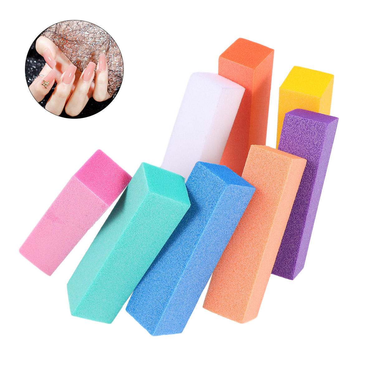 FONDOTIN Nail Buffing Blocks 16Pcs Sponge Rectangular Shape with ...