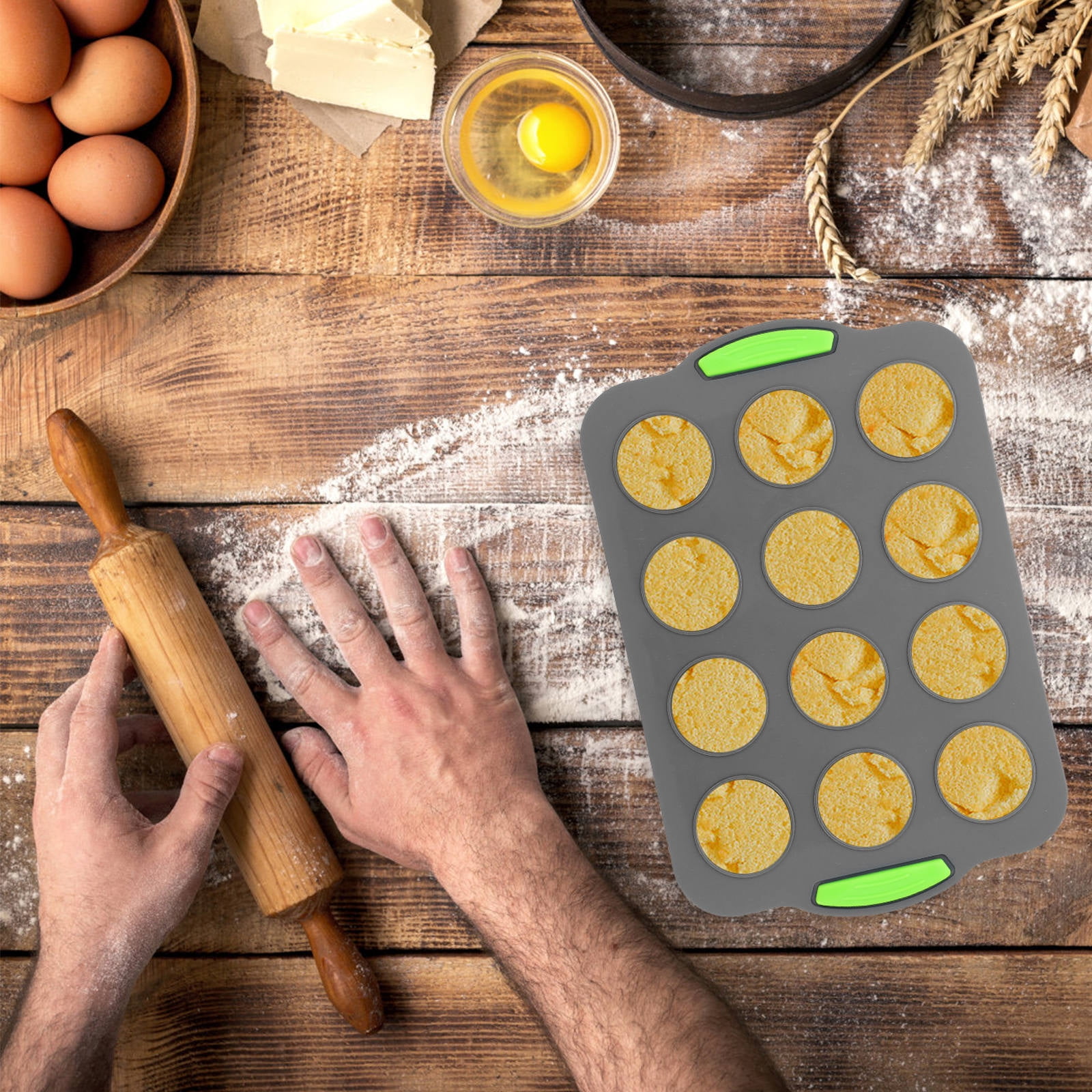 FONDOTIN Non Stick Carbon Steel Muffin Cake Mold in Assorted Colors for ...