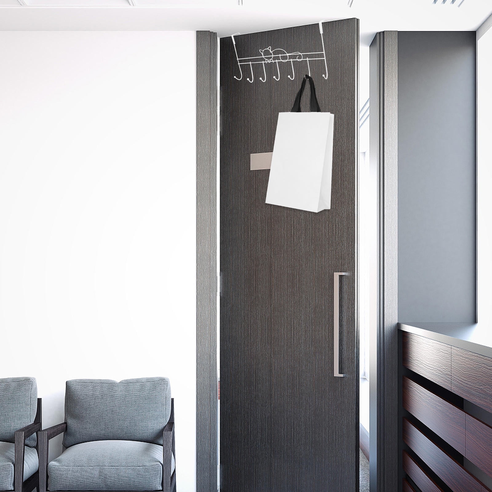 FONDOTIN Over The Door Hook Metal Door Hanger Over Door Key Hook ...