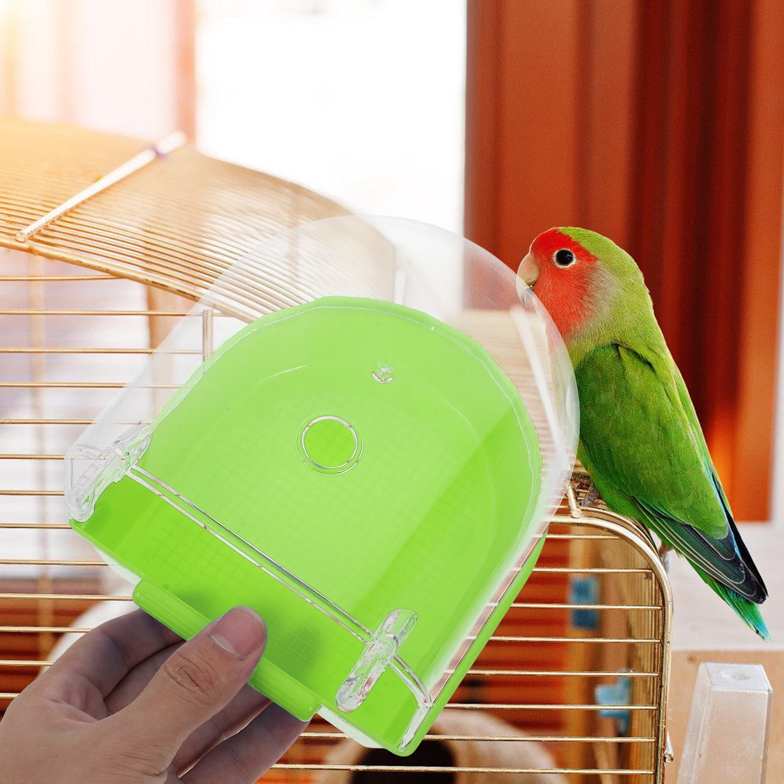 FONDOTIN Parakeet Bath Box For Cage Bird Bath Container For Indoor Use Hanging Bird Bathtub ...