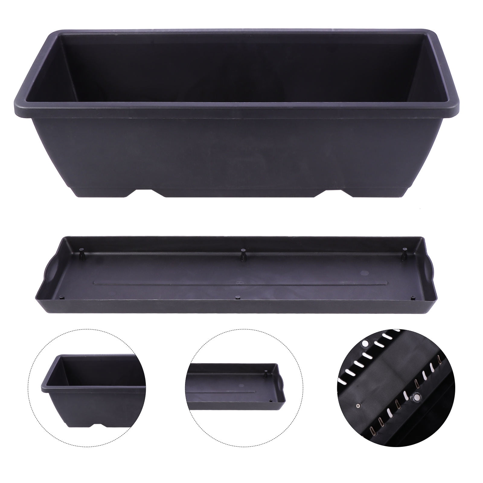 FONDOTIN Planter Box Black Rectangular 1Pack for Living Room Display ...