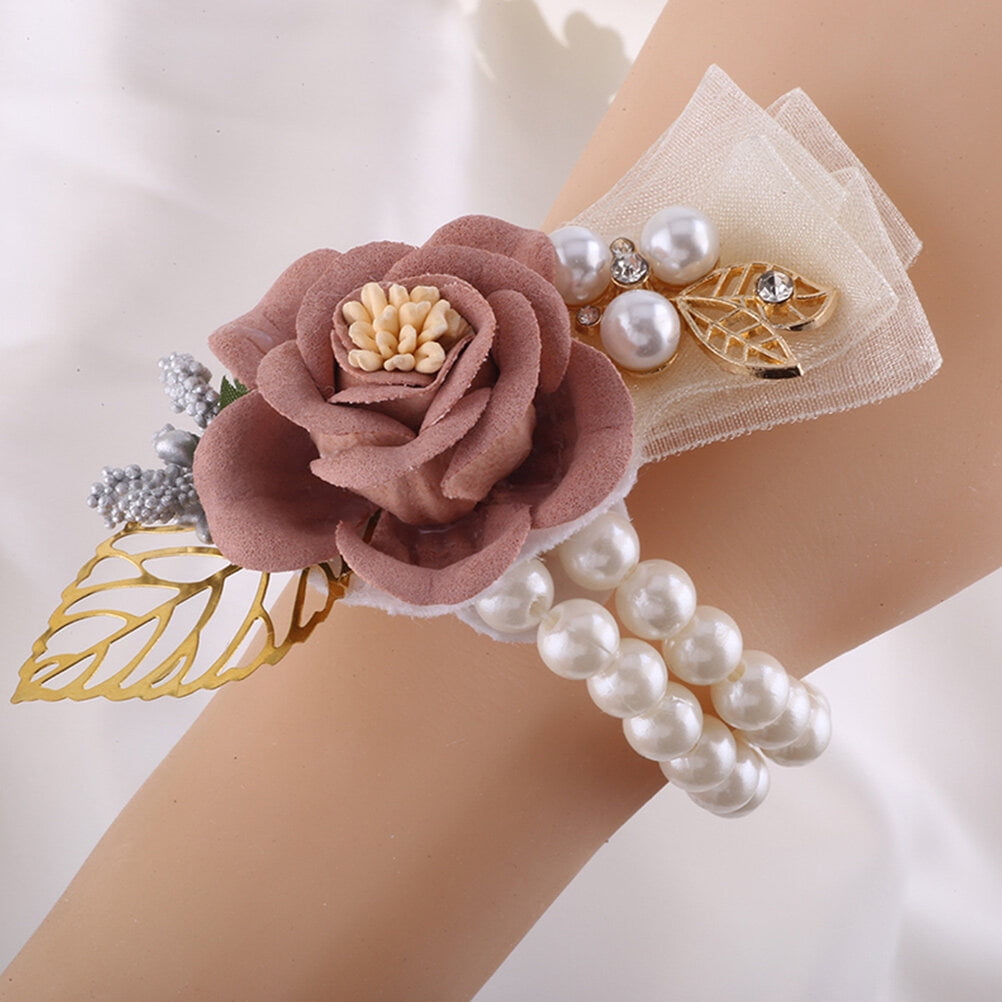 FONDOTIN Silk Wrist Corsage Flower 1 Pack Elegant Decorative Floral ...
