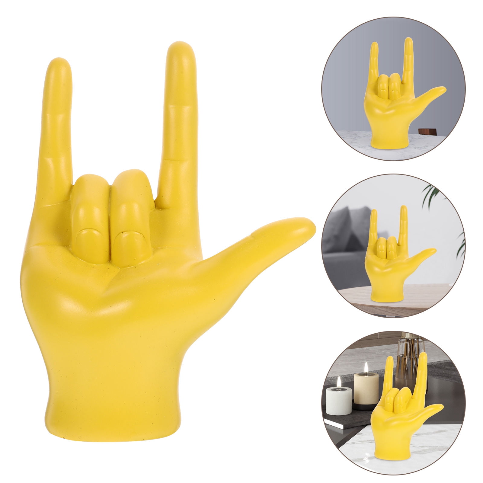 FONDOTIN Resin Hand Gesture Table Decor Finger Gesture Statue Desktop ...