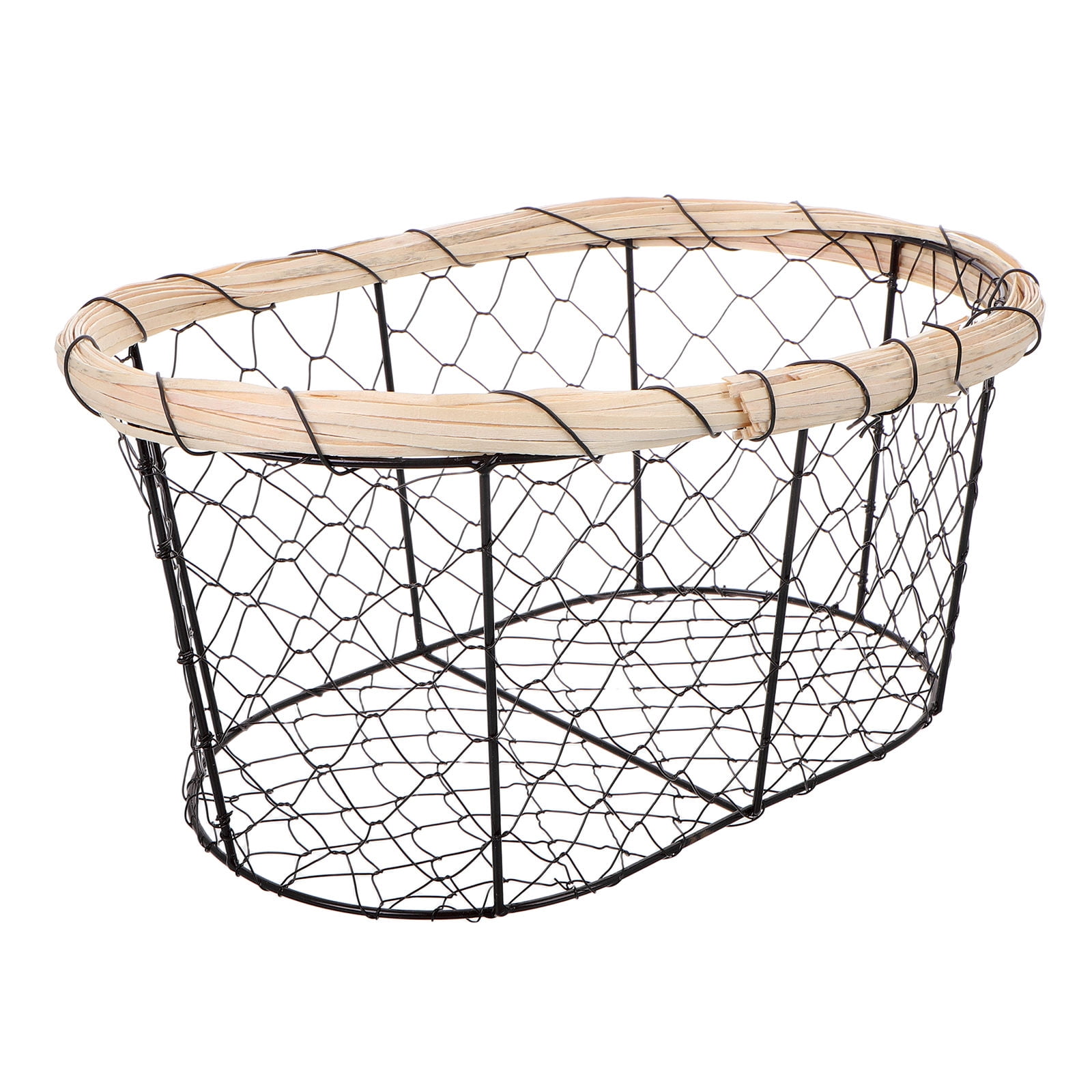 FONDOTIN Rustic Metal Wire Basket 30cm Flower Basket Fruit Basket Decorative Container Basket ...