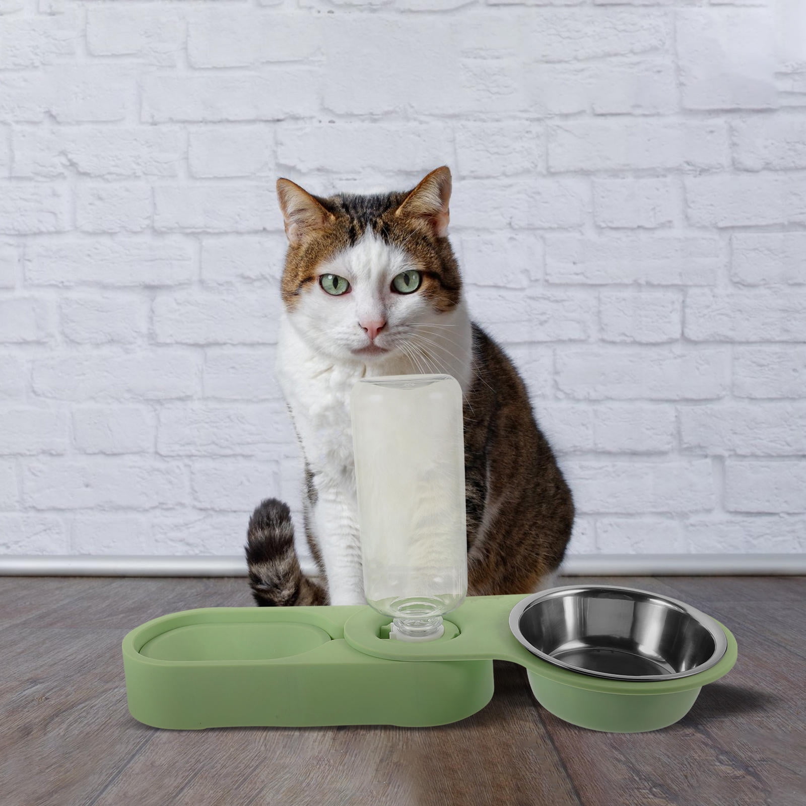 FONDOTIN Stainless Steel Pet Food Feeder Set with Auto Water Dispenser ...