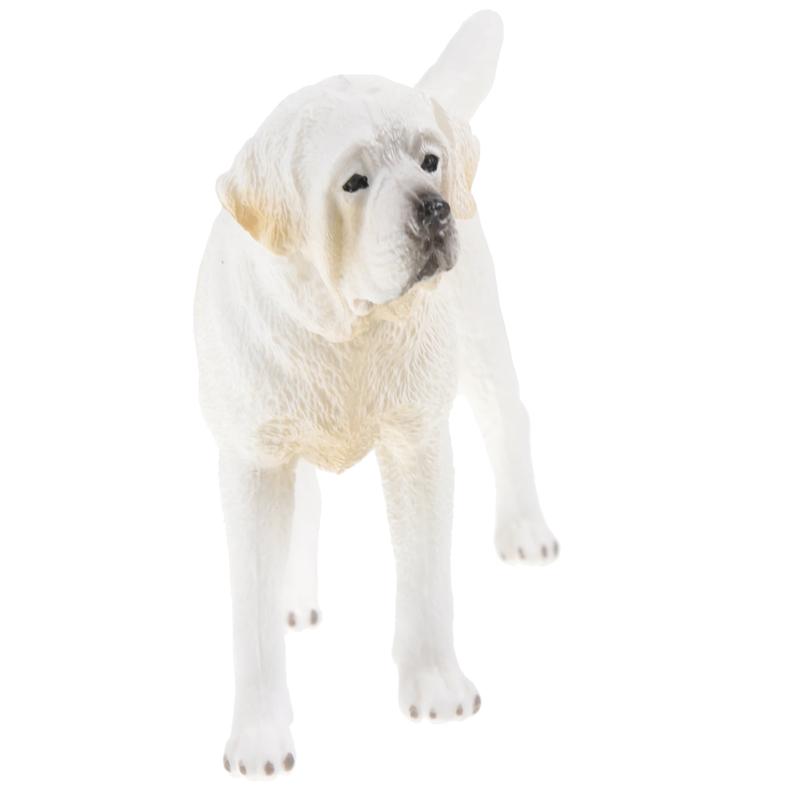 FONDOTIN Realistic Dog Figurine Statue White Plastic 1Pack 4.6X2.6X1 ...