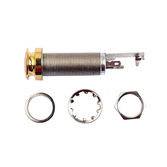 FONDOTIN Two-Channel Jack Brass Threaded Cylinder Jack Socket Guitar ...
