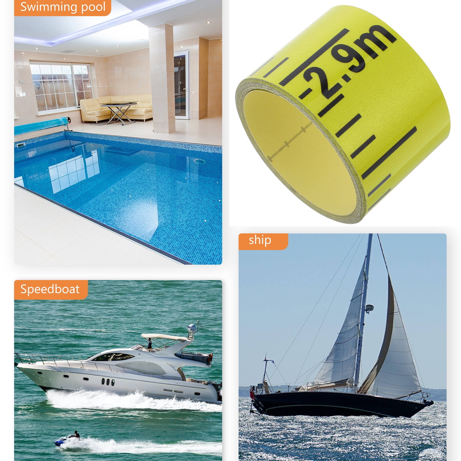 FONDOTIN Water Gauge Level Sticker Adhesive Level Scale Gauge Sticker ...