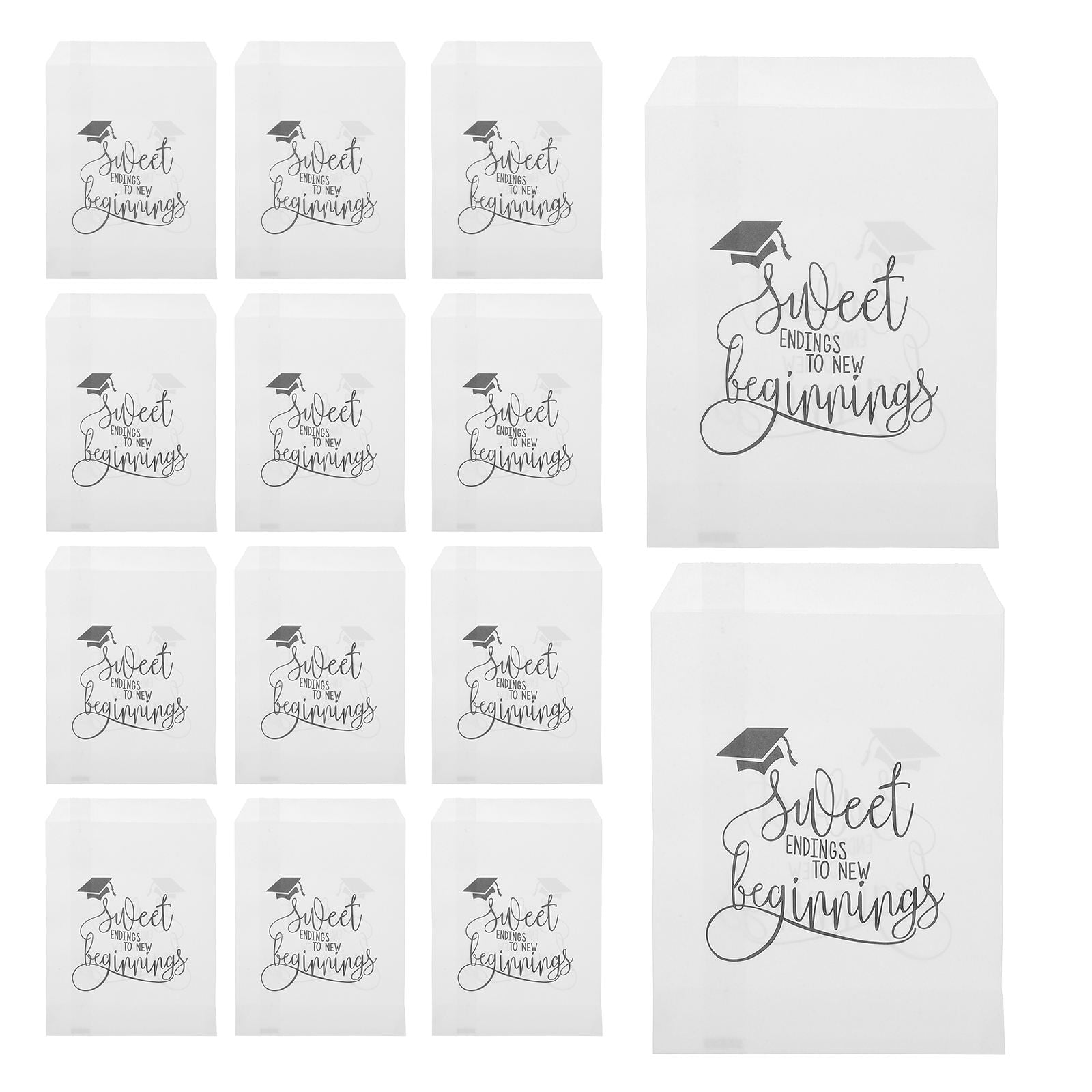 FONDOTIN White Paper Party Favor Bags for Graduation Season Reusable ...