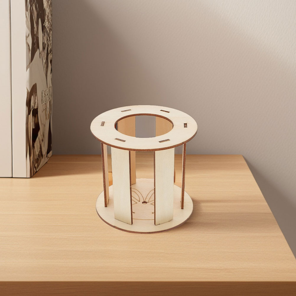 FONDOTIN Wooden Bunny Hay Feeder Rabbit Food Holder Chinchilla Hay Rack ...