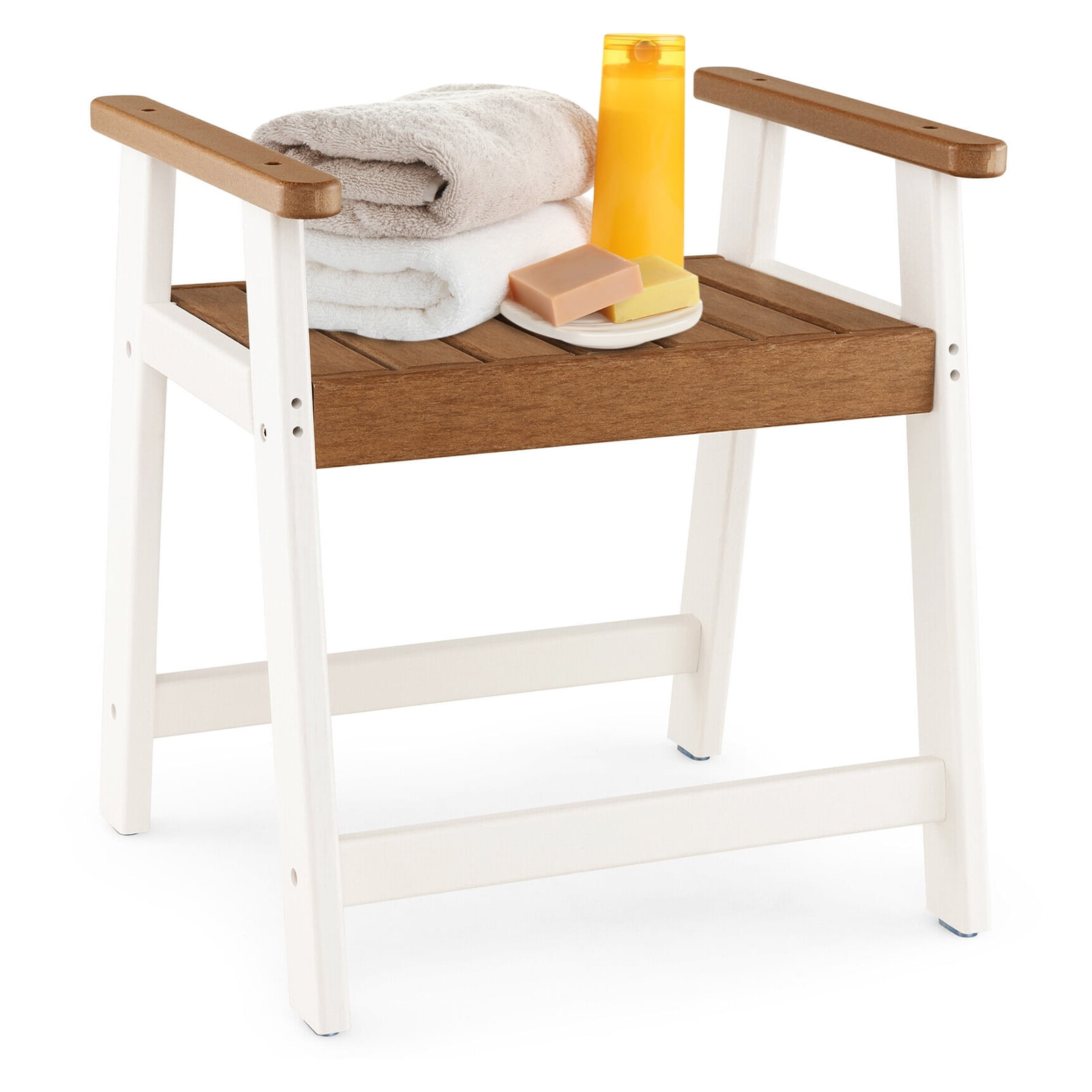 FONIRRA Heavy Duty Bathing Shower Chair with Arms, Large Tub Waterproof ...