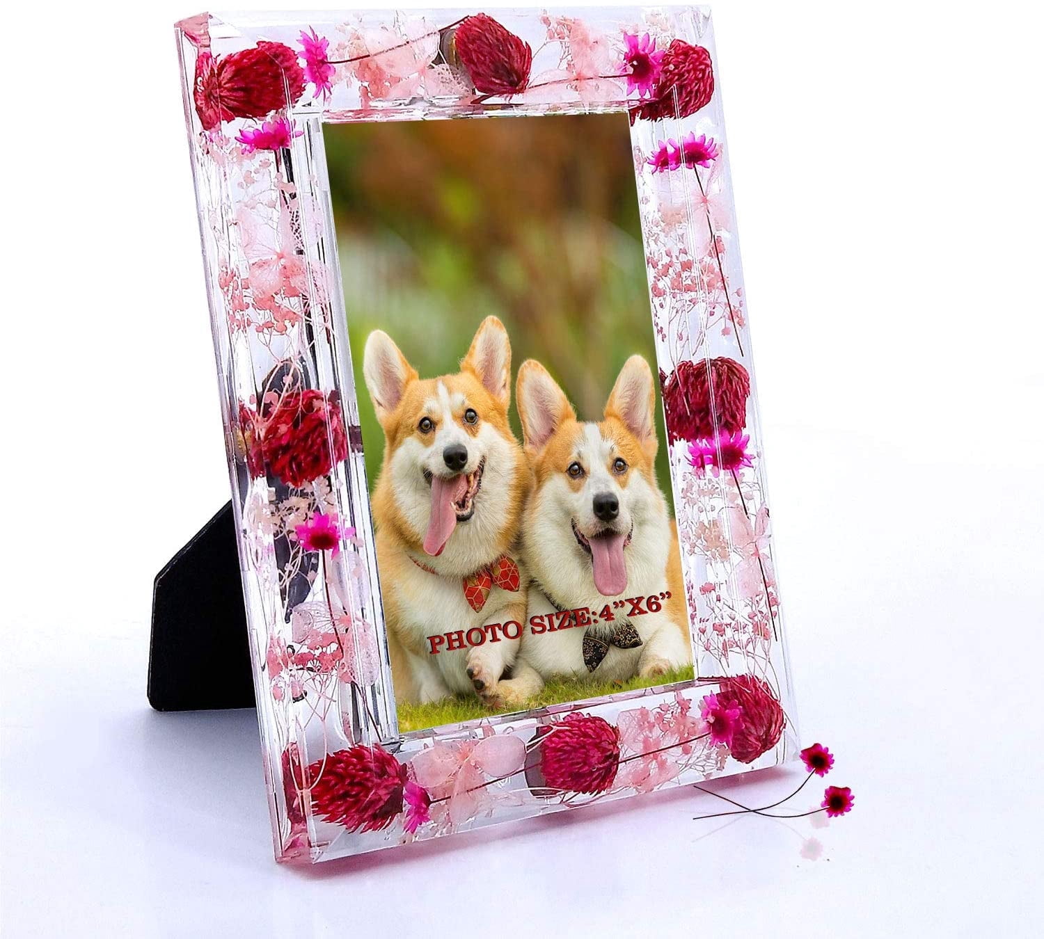 FONMY 4x6 Pink Flower Picture Frames for Wall Decoration Acrylic Frame ...