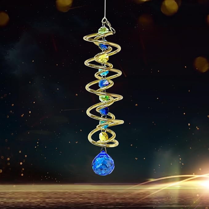FONMY Gazing Ball Spiral Tail -Decorative Wind Spinner Sun Catcher ...