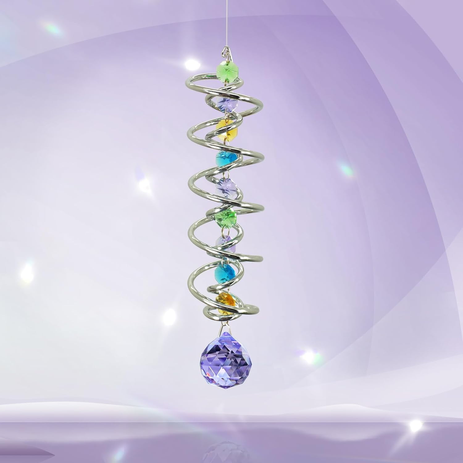 FONMY Gazing Ball Spiral Tail -Decorative Wind Spinner Sun Catcher ...