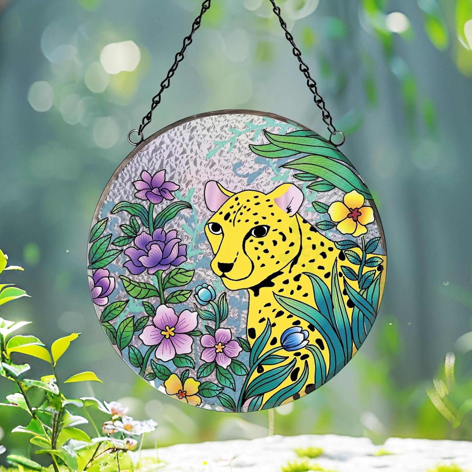 FONMY Glass Suncatcher- Catamount Window Hanging Decor., Memorial Gifts ...