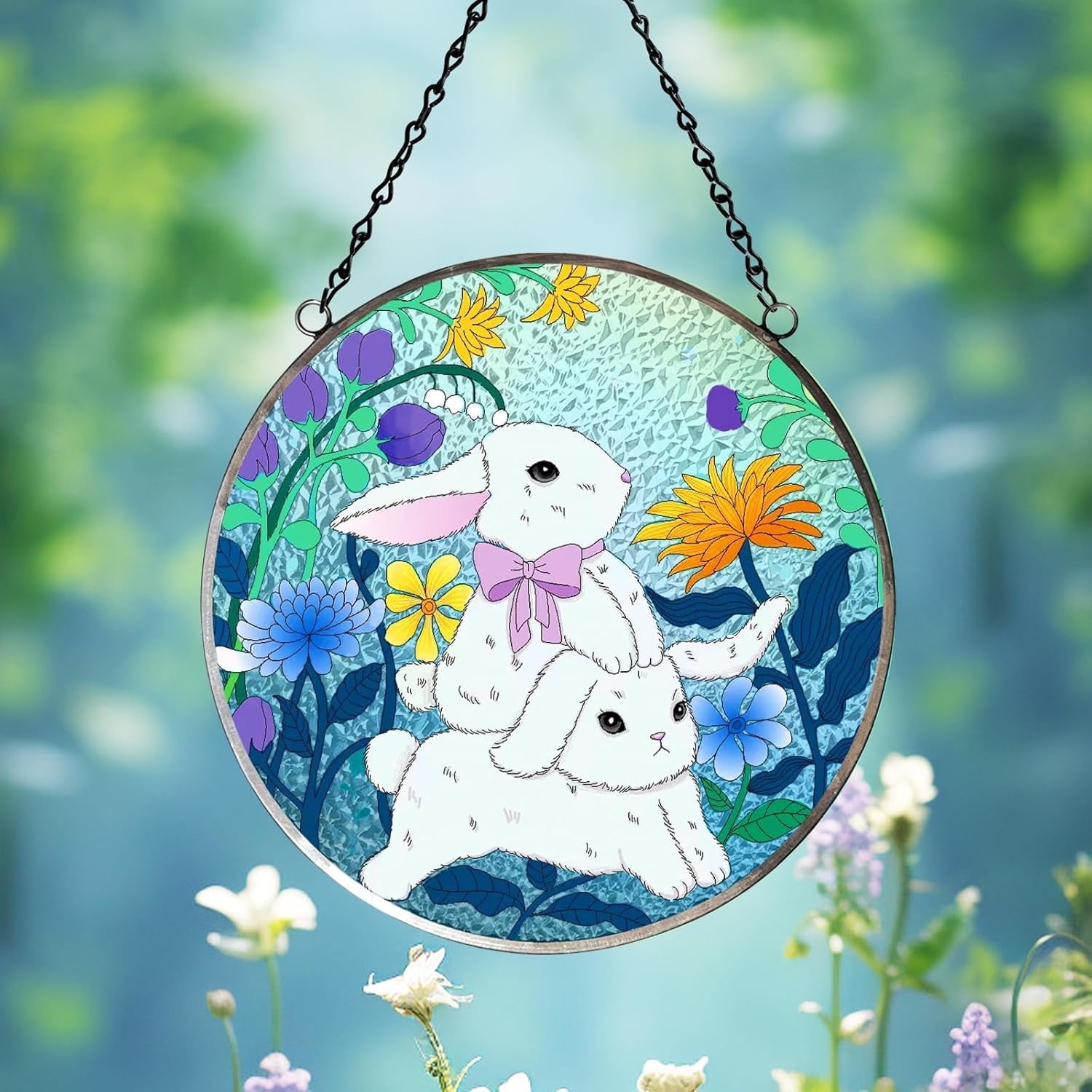 FONMY Glass Suncatcher for Window,Bunny Gifts for Women, Glass Window ...