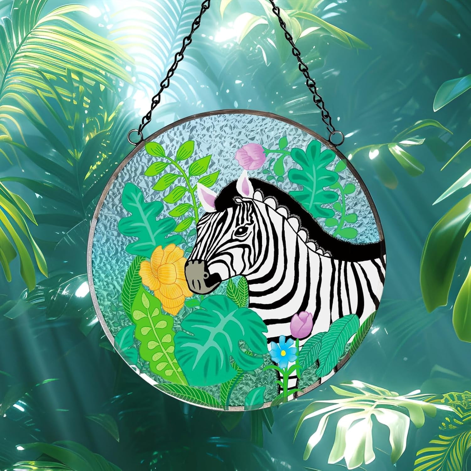 FONMY Glass Suncatcher- Zebra Window Hanging Decor., Zebra Memorial ...