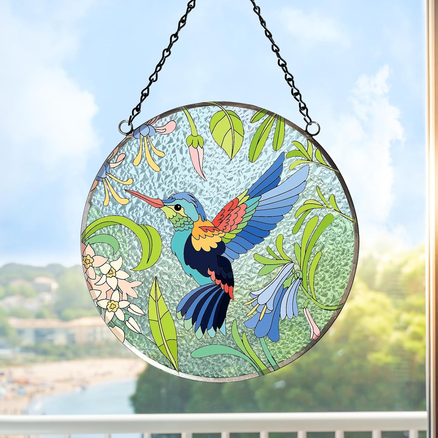 FONMY Hummingbird Glass Suncatcher Window Hanging Decor.,Memorial Gifts ...