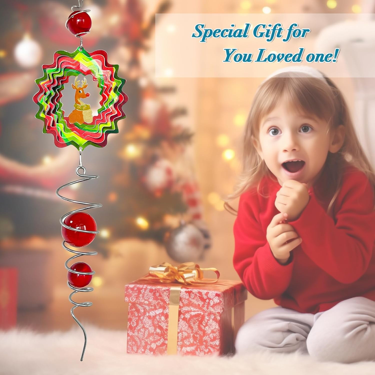 FONMY Santa Deer Gazing Ball Spiral Tail Decorative Wind Spinner Worth ...