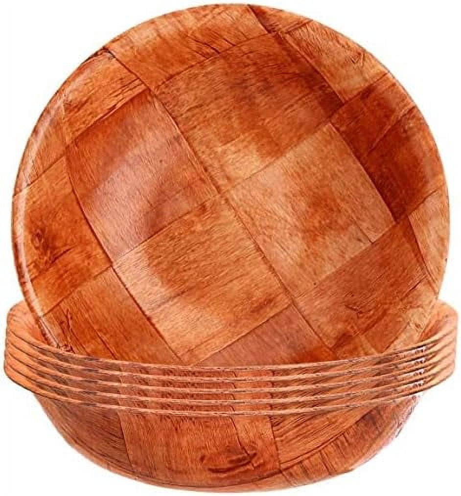 FONTEME 12-inch Wooden Serving Bowl, Set Of 6 | Round | Stackable | EZ ...