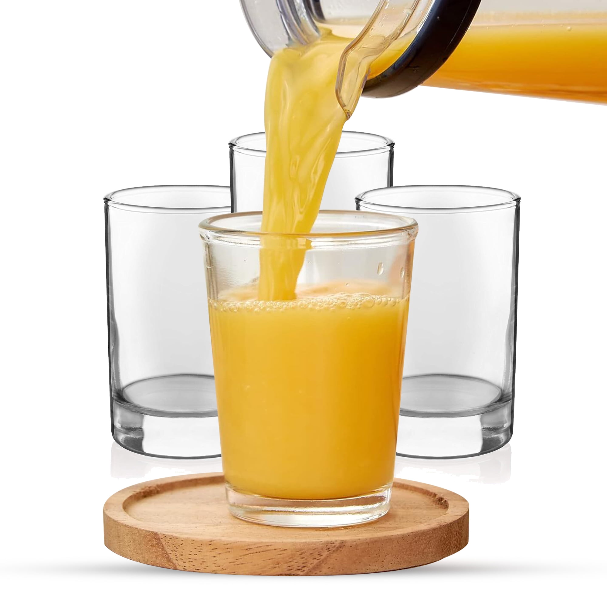 FONTEME Small Juice Glasses Set, 5oz Clear Drinking Cups, Durable and ...