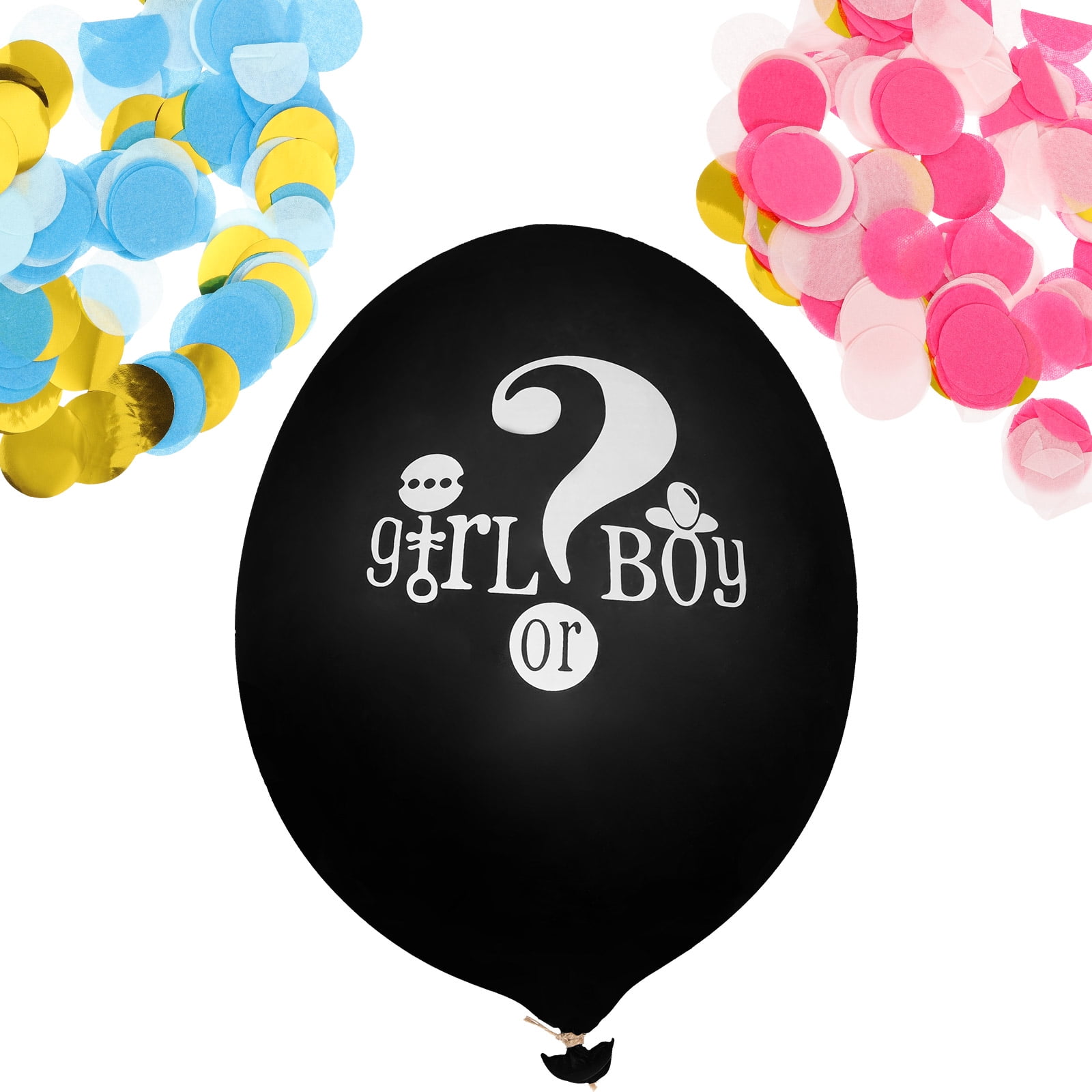 FONWILYO 1 Set Black Balloons Round Confetti Balloon for Baby Gender ...