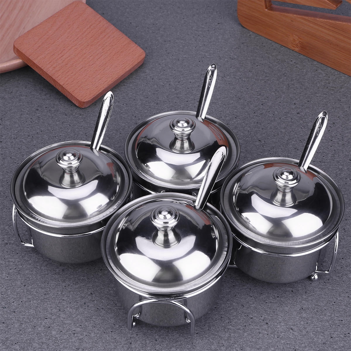 FONWILYO 1 Set Kitchen Spice Containers Stainless Steel Small Size 4 ...