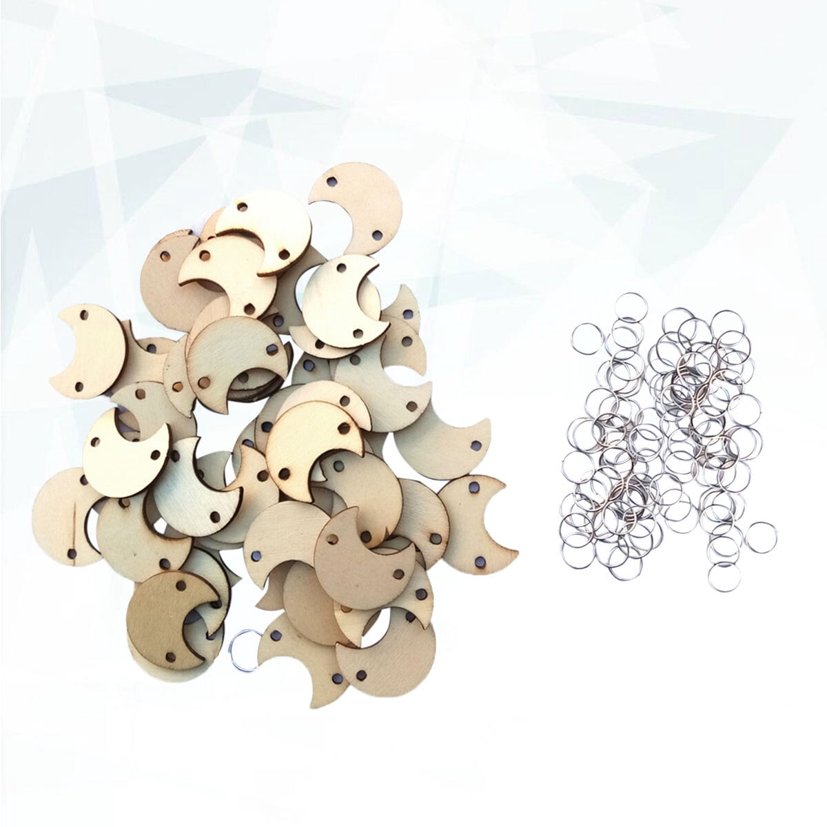 FONWILYO 100Pcs Moon Shape Wooden Photo Prop for Craft Enthusiasts and ...