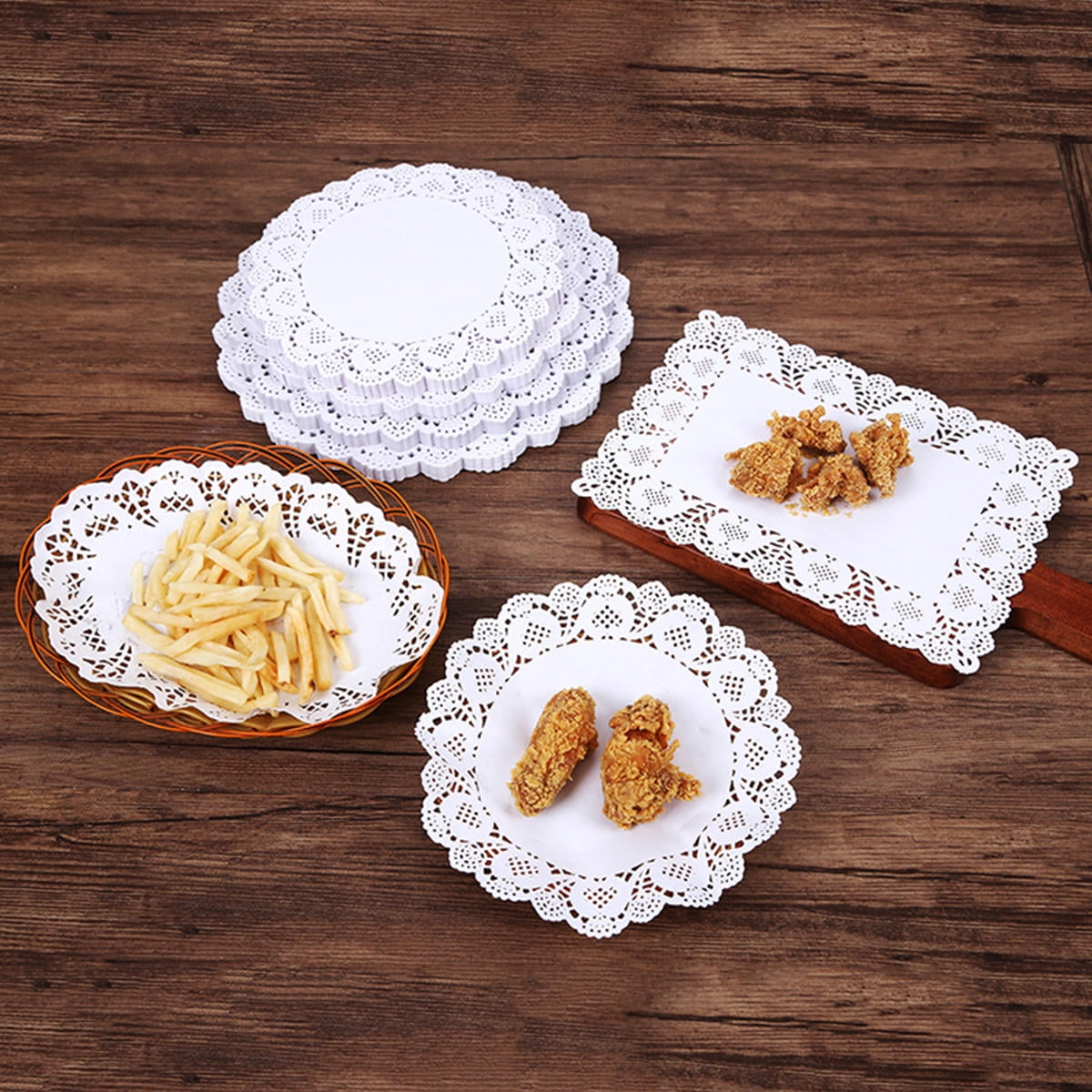 FONWILYO 100Pcs White Baking Paper Liner Oil Absorbing Disposable Cake ...