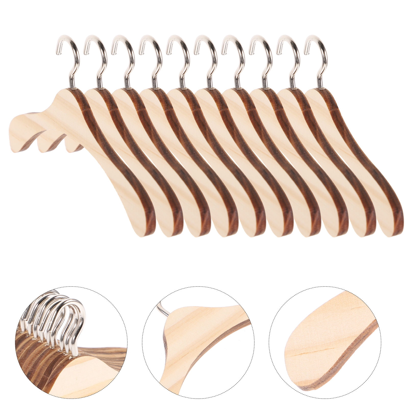 FONWILYO 10Pcs Miniature Clothes Hanger Wooden for BJD Dolls 1 3 Scale ...