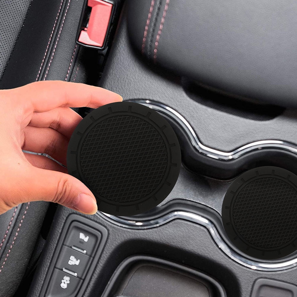 FONWILYO 10Pcs Simple and Chic Design Black PVC Vehicle Coaster for Car ...