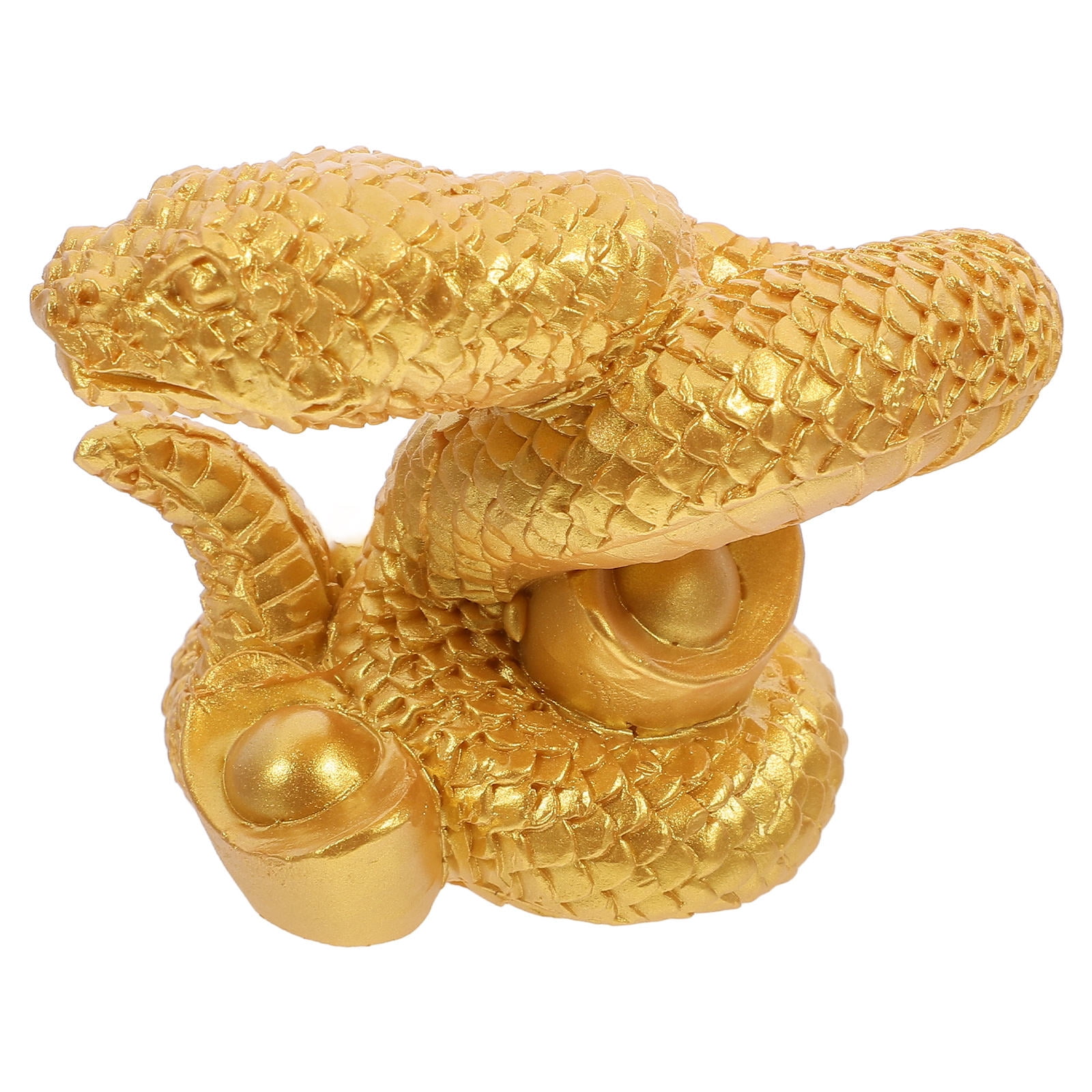 FONWILYO 1Pack Snake Decor Figurine Golden Resin For Children And ...