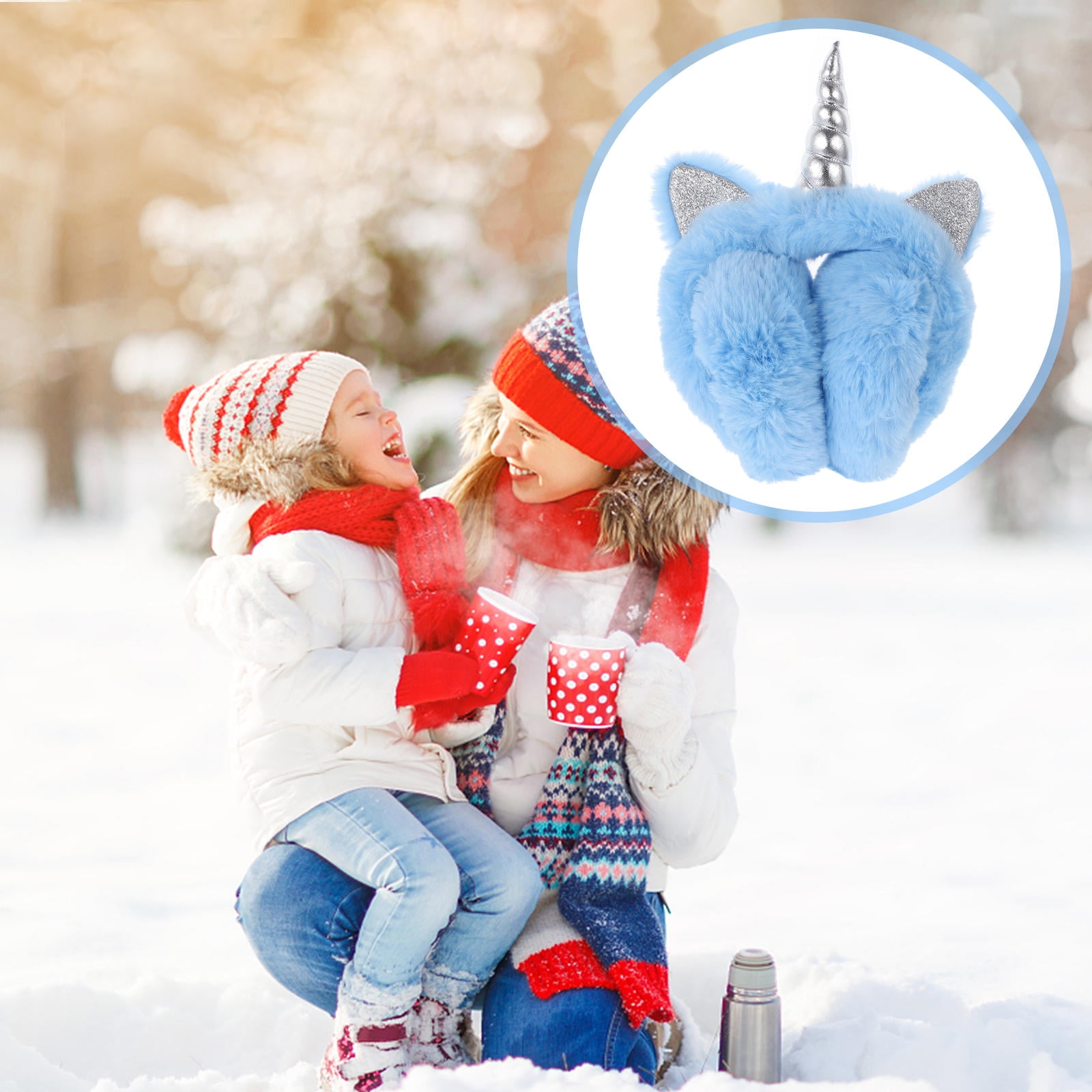 FONWILYO 1Set Adjustable Unicorn Horn Plush Earmuffs for Women and ...