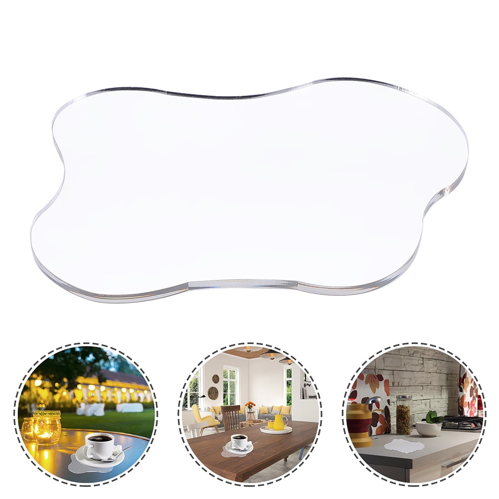 FONWILYO 2Pack Acrylic Cup Coaster Irregular Shape for Coffee Table and ...