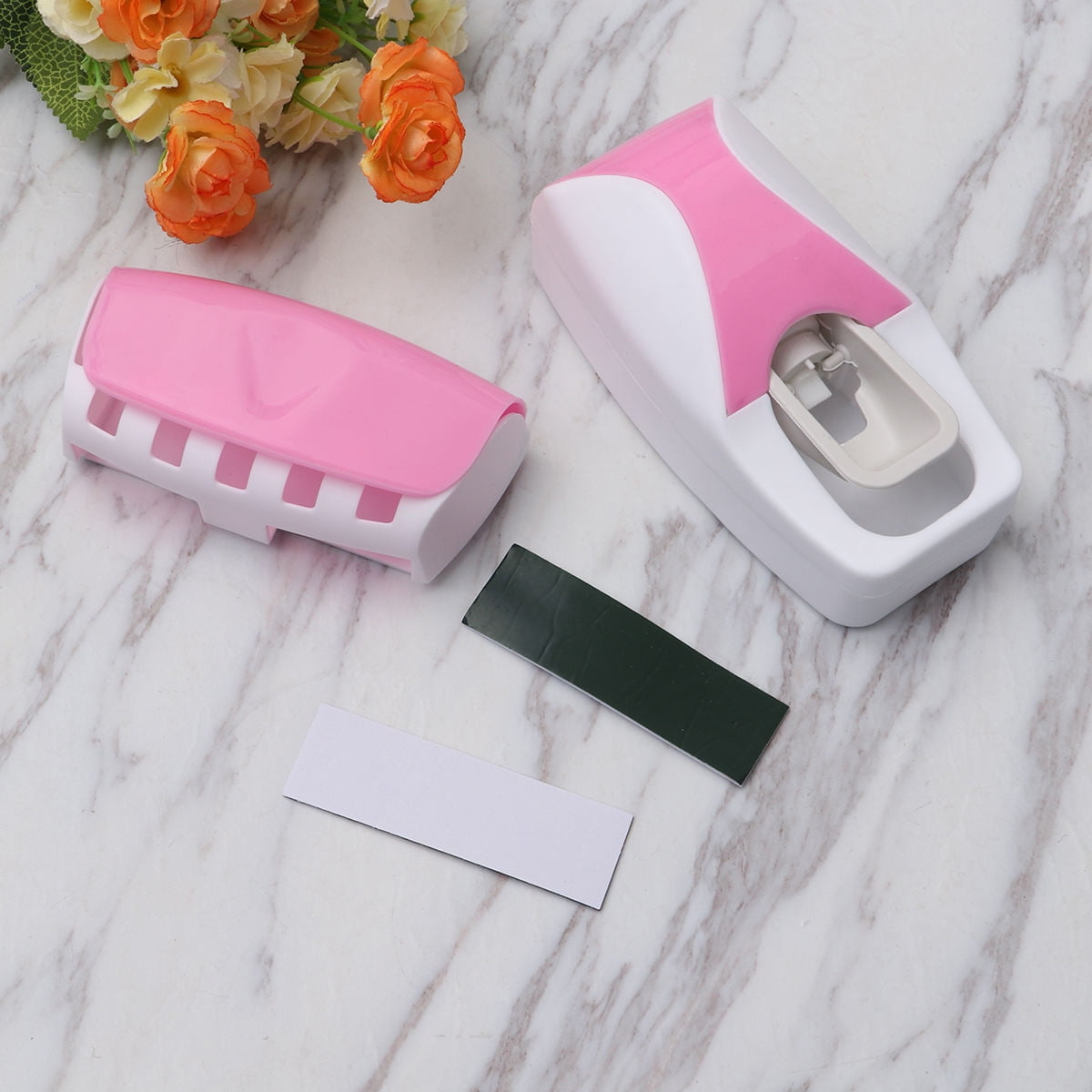 FONWILYO 2Pcs Rectangular Toothbrush Holder With Wall-Mounted ...