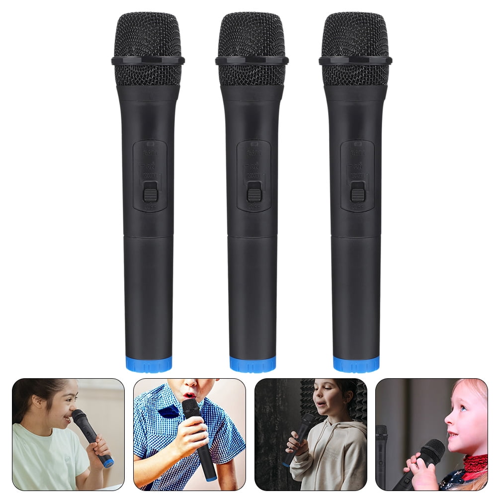 FONWILYO 3Pcs Black Plastic Faux Microphone for Kids Stage Performance ...