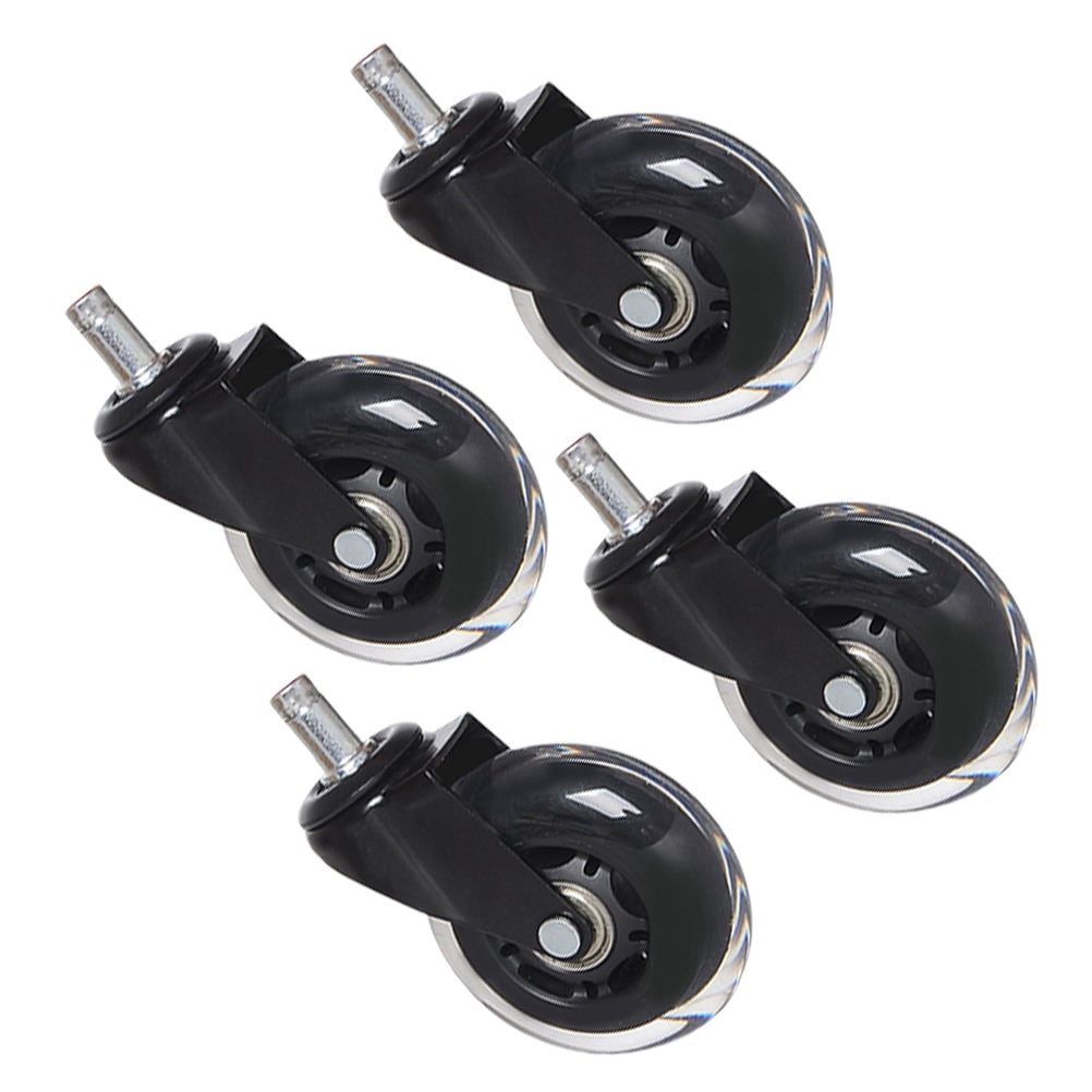 FONWILYO 4Pcs 3.73X2.95X0.43Inch Black Pu Office Chair Caster Wheel for ...