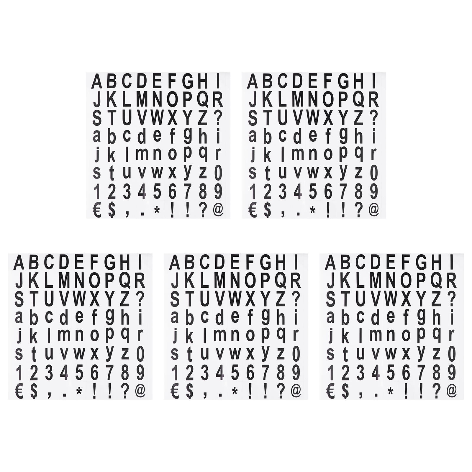 FONWILYO 5 Sheets Black Paper Number and Alphabet Stickers for ...