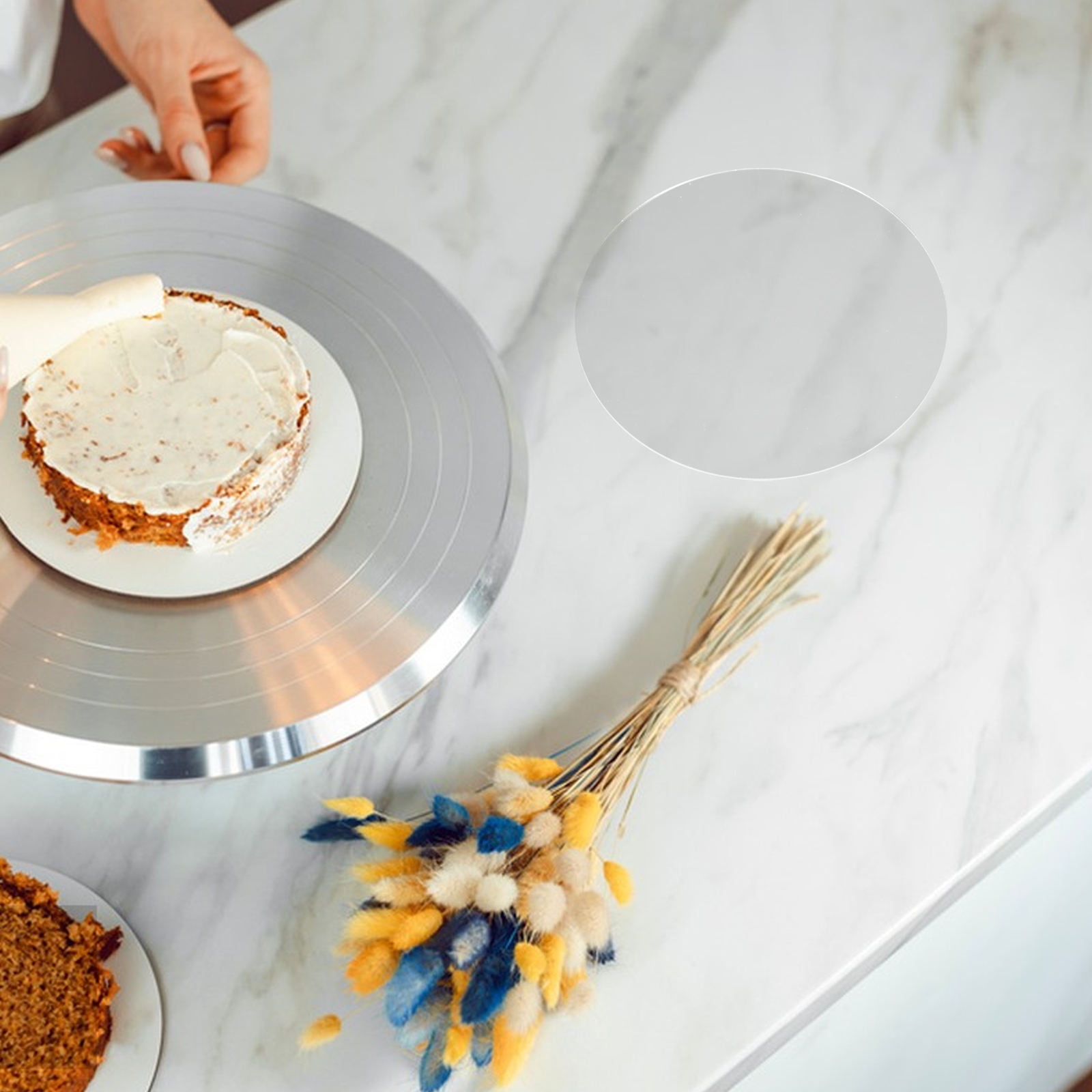 FONWILYO Acrylic Cake Board for Mousse Desserts 1Pack 7.9x7.9x0.1in ...