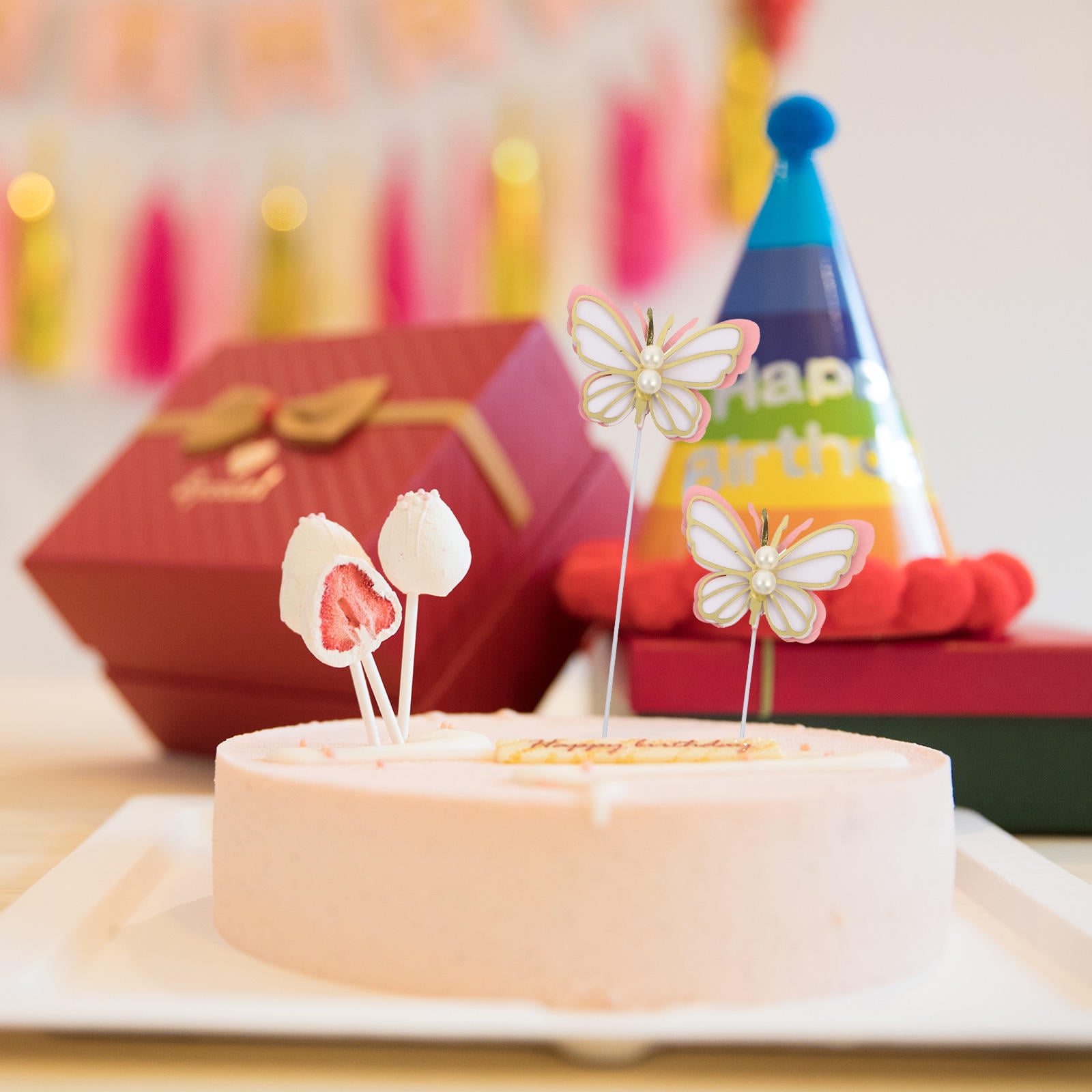 FONWILYO Butterfly Shaped Cake Toppers 15Pcs Non Edible For Birthday And Other Celebrations ...