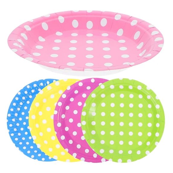 FONWILYO Colorful Plates For Party 60Pcs Round Paper Plate For Hosts ...
