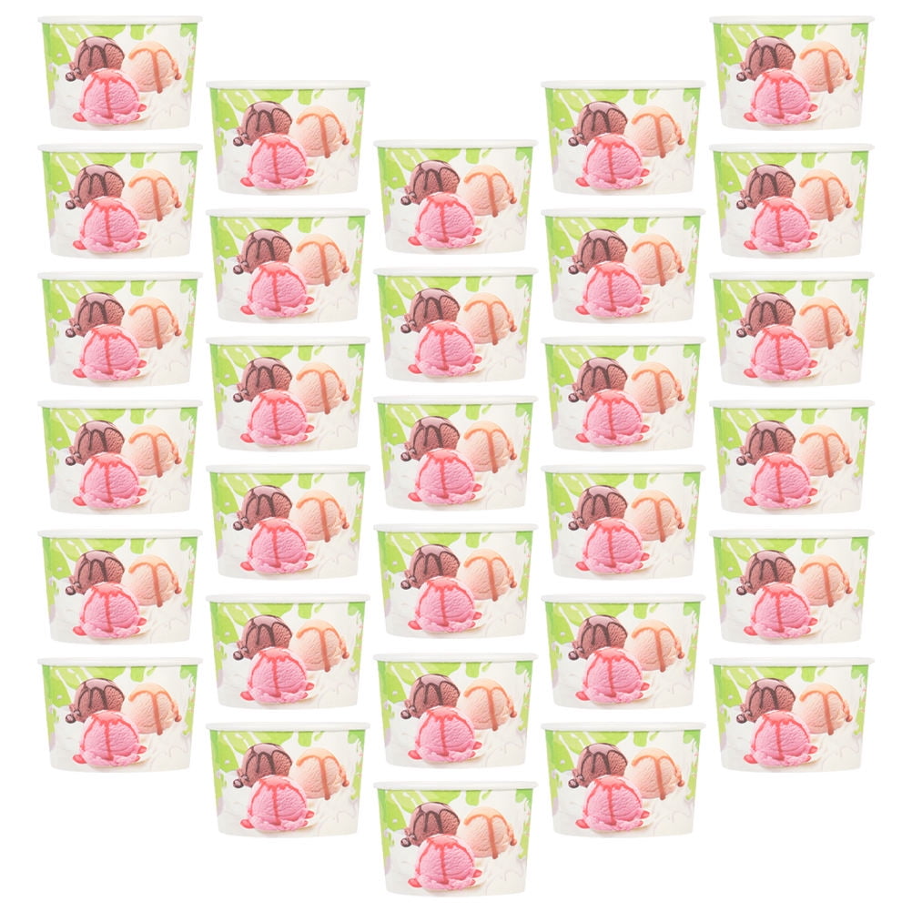 FONWILYO 200pcs Disposable Ice Cream Cups Assorted Color Paper Dessert ...