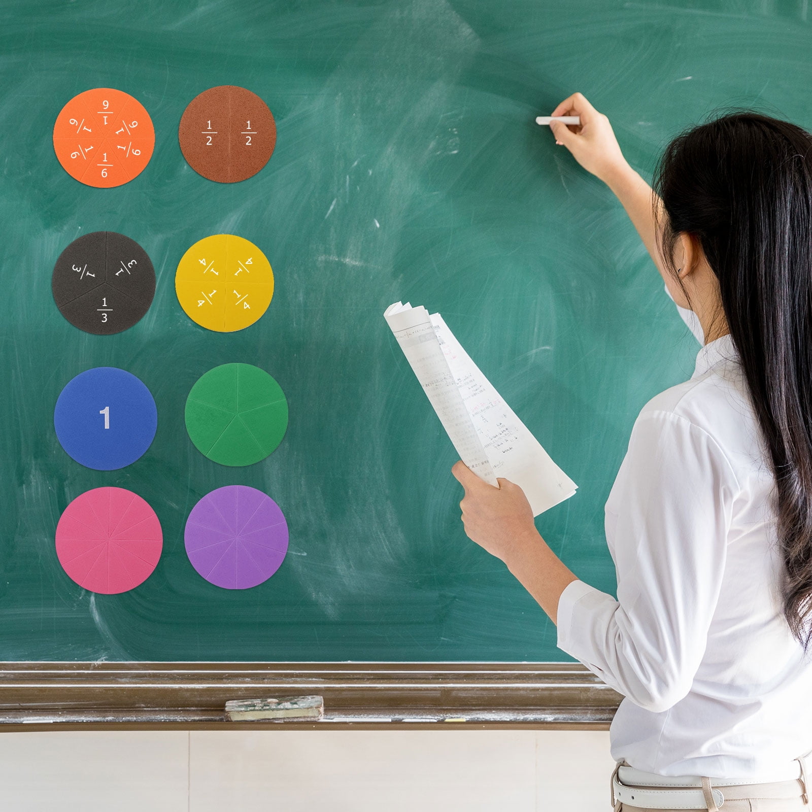 FONWILYO EVA Fraction Circles Assorted Color For Children Math ...