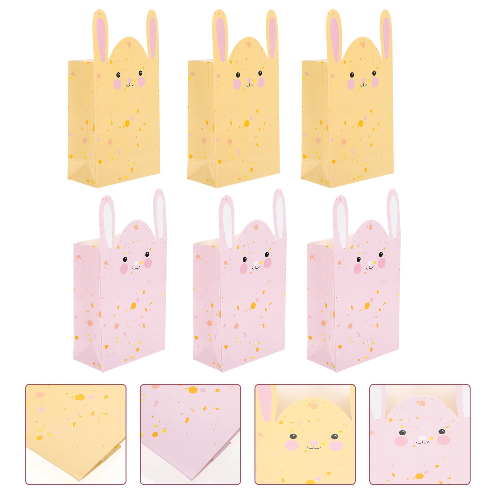 FONWILYO Easter Theme present Bags 6Pcs Bunny Shaped Paper Pouches for ...